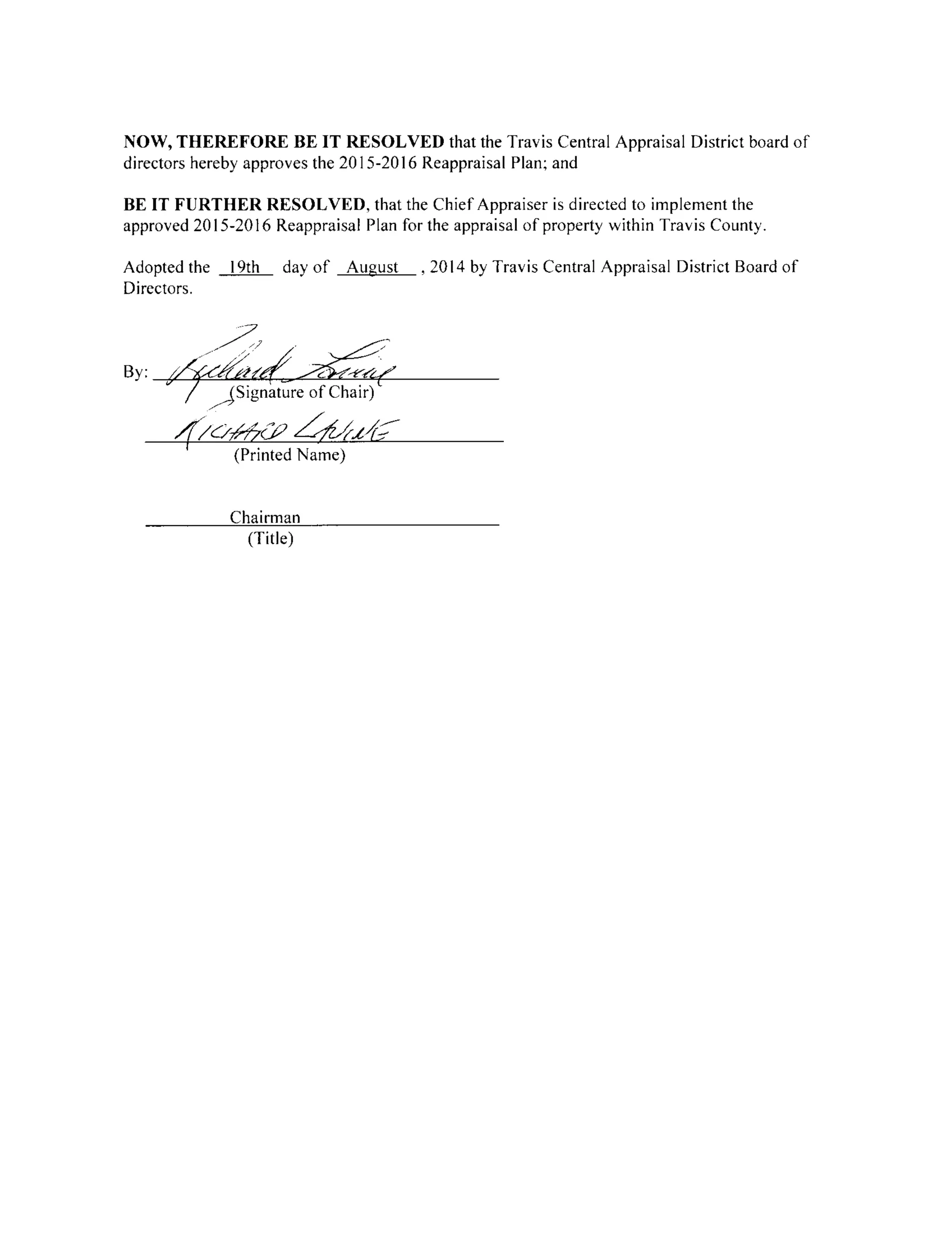 TCAD - Travis Central Appraisal District reappraisal plan 2015 - 2016 | PDF