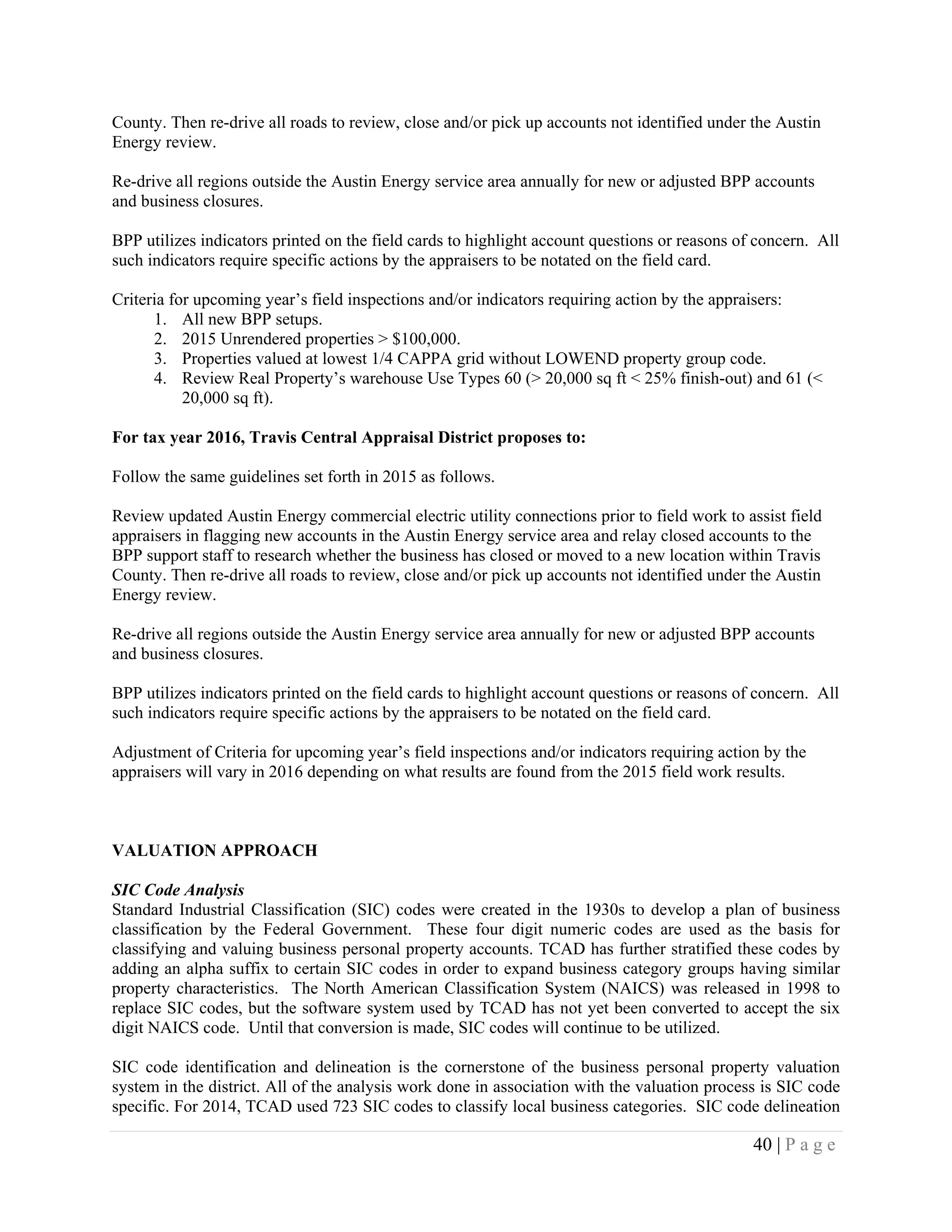 TCAD - Travis Central Appraisal District reappraisal plan 2015 - 2016 | PDF