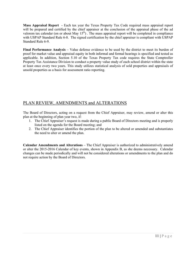 TCAD - Travis Central Appraisal District reappraisal plan 2015 - 2016 ...