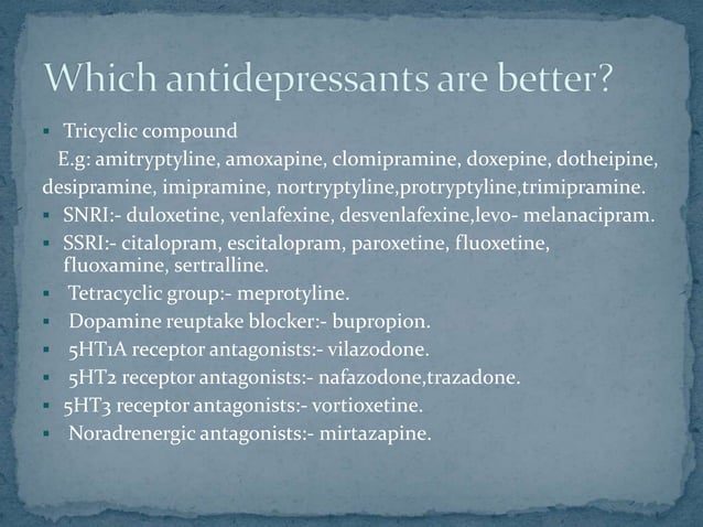 Role of Tricyclic AntiDepressant to break the Triad of Depression ...