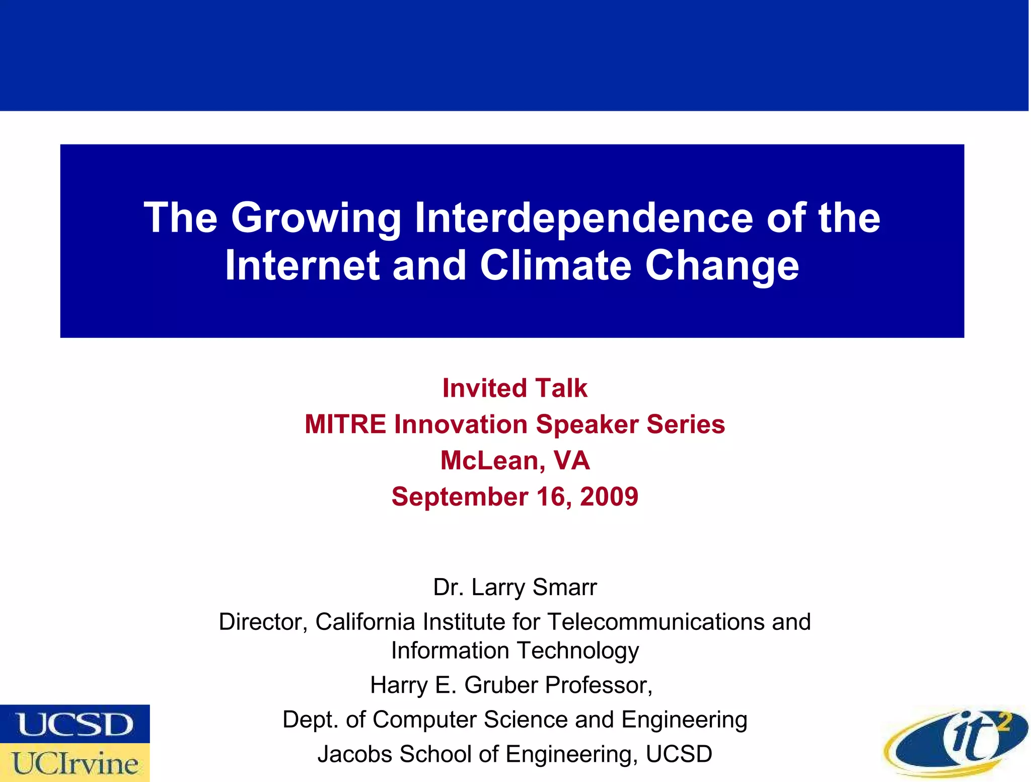 The Growing Interdependence of the Internet and Climate Change | PPT