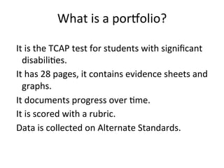 Tcap alt portfolio and standards training | PDF
