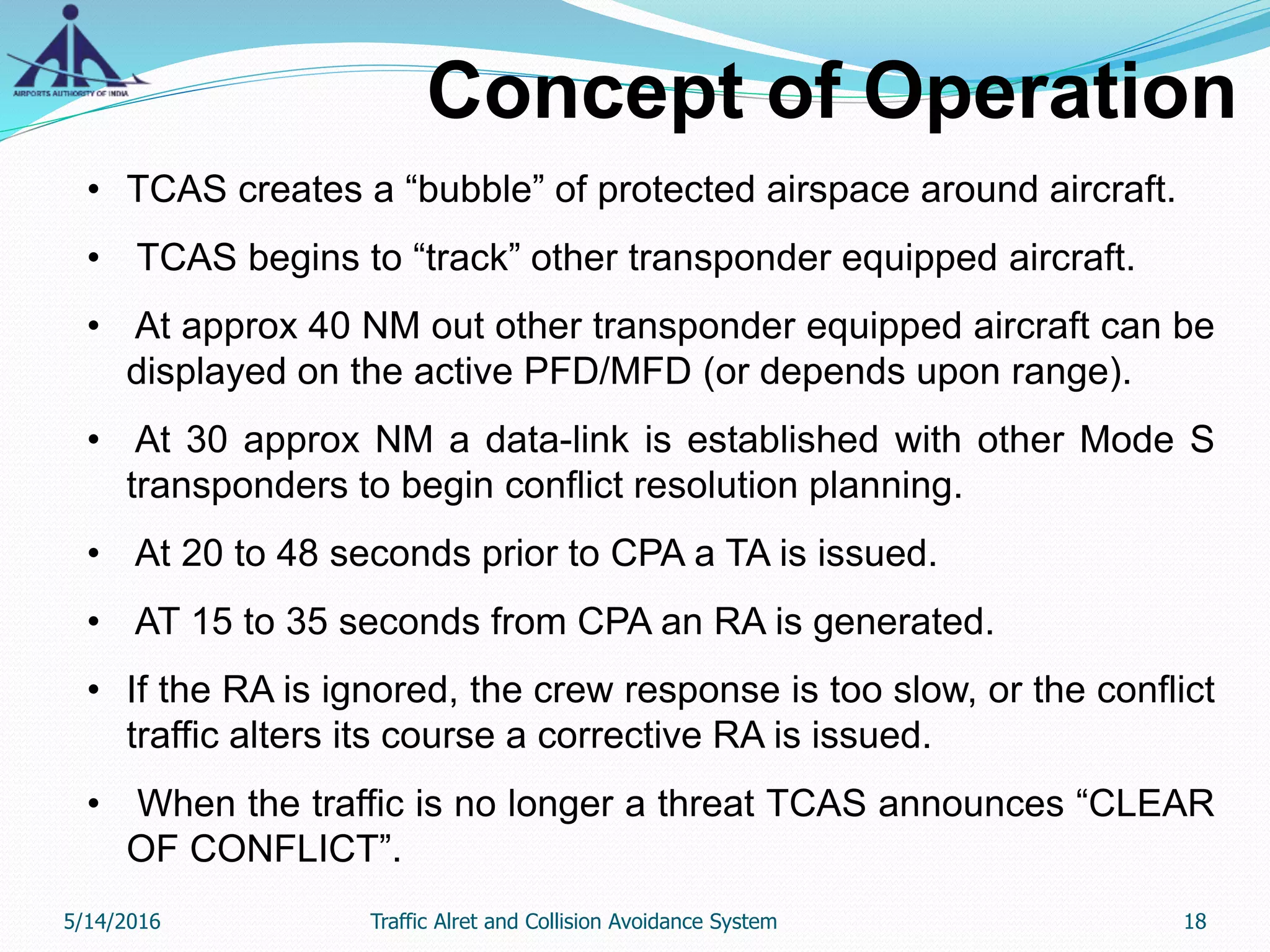 Traffic Alert and collision avoidance system (TCAS) | PPTX