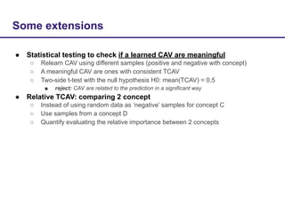 Introduction to TCAV (ICML2018) | PDF
