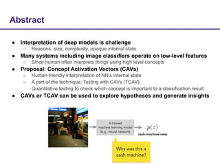 Introduction to TCAV (ICML2018) | PDF