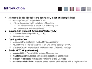Introduction to TCAV (ICML2018) | PDF