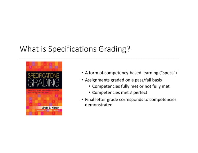 Shifting to Specifications Grading: Two Design Cases | PPT