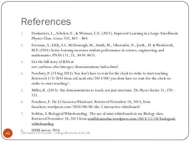 The College Classroom (Fa14) Session 5: Alternatives to lecture