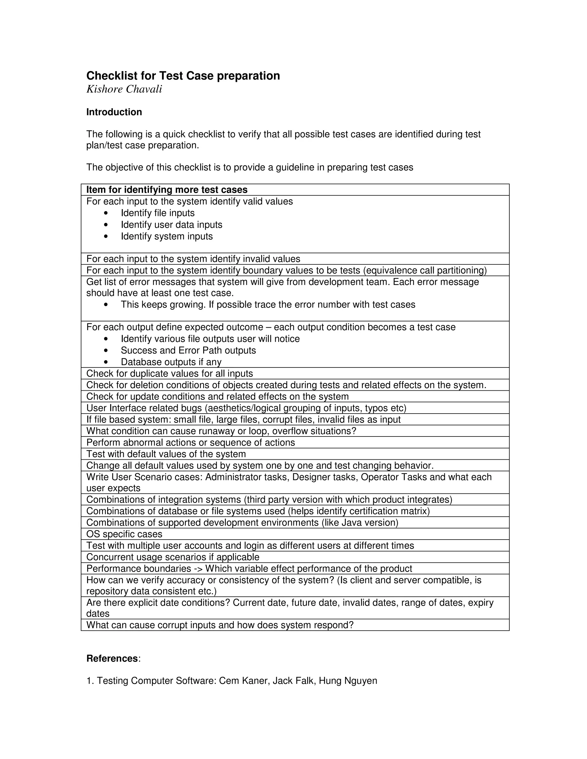 Tc Checklist | PDF