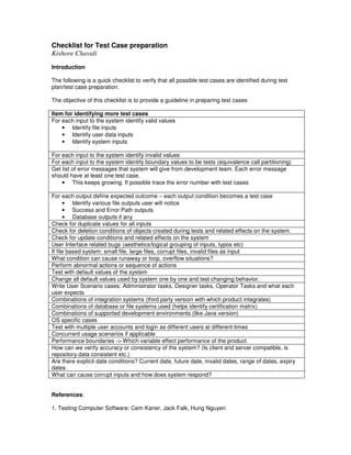 Tc Checklist | PDF