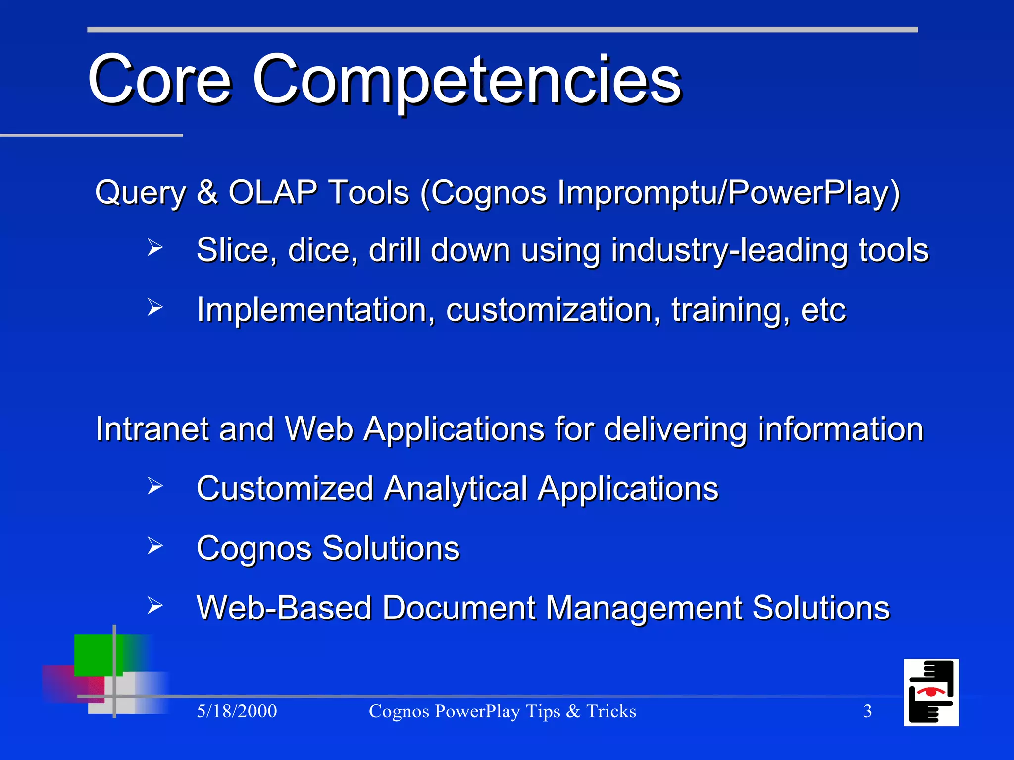 Twin Cities CUG Presentation - Cognos Power Play Tips And Tricks | PPT