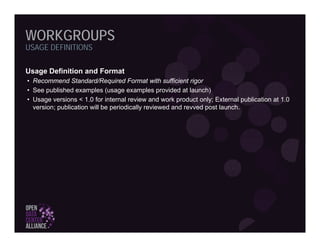 Open Data Center Alliance Workgroups, Usage Models and Roadmap Structure | PDF