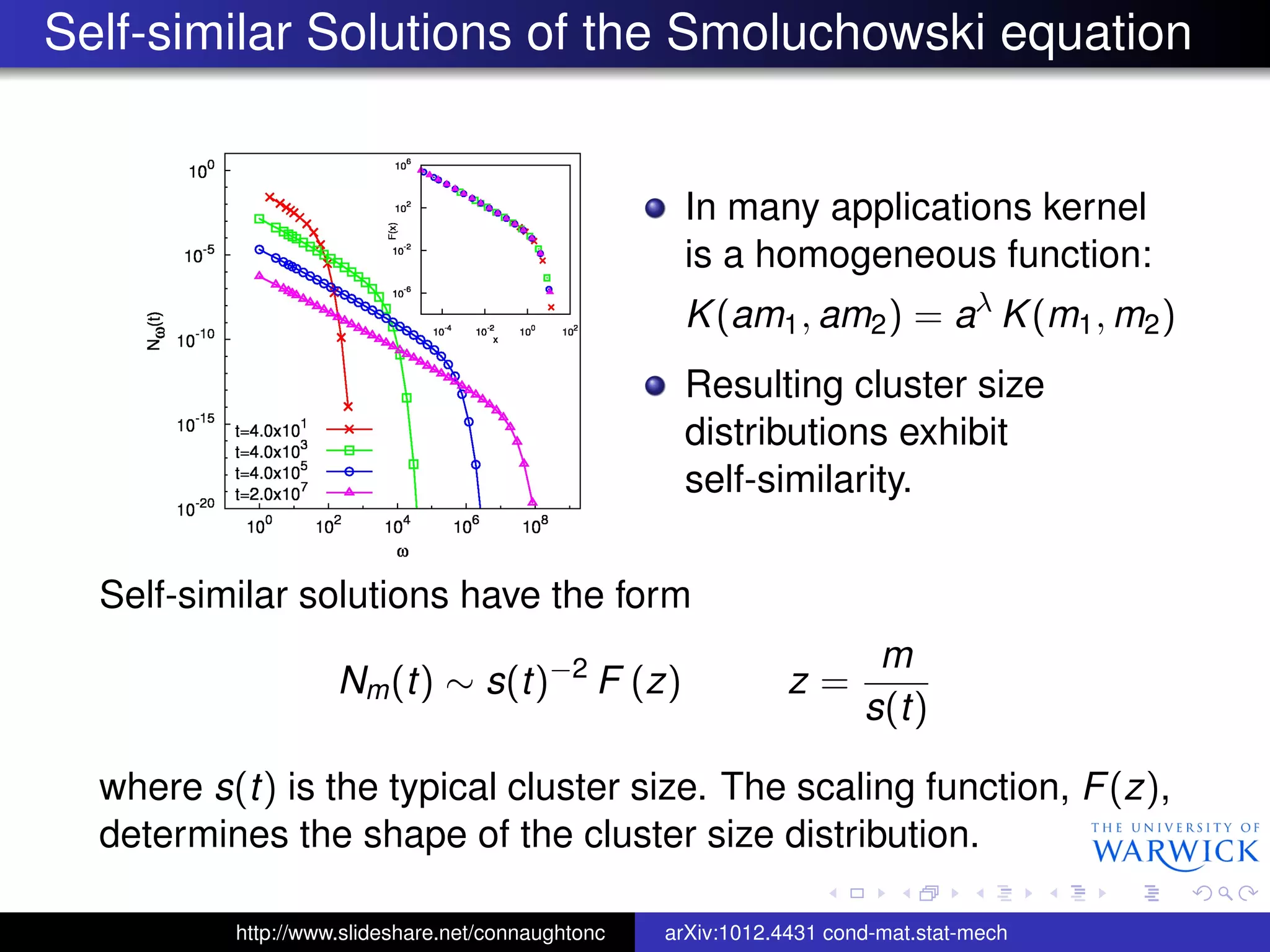 Nonequilibrium statistical mechanics of cluster-cluster aggregation ...