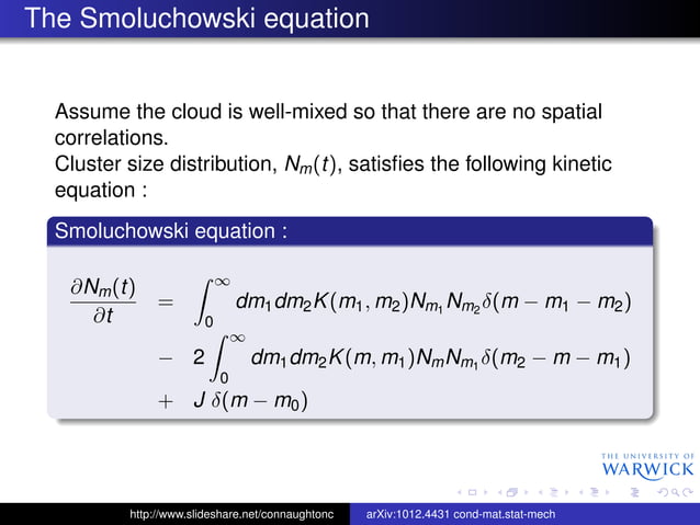 Nonequilibrium statistical mechanics of cluster-cluster aggregation ...
