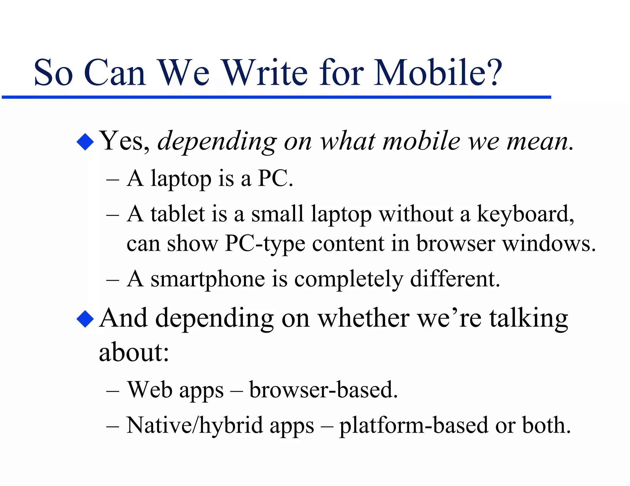 Tc dojo presentation writing mobile documentation | PPTX | Computing | Technology & Computing