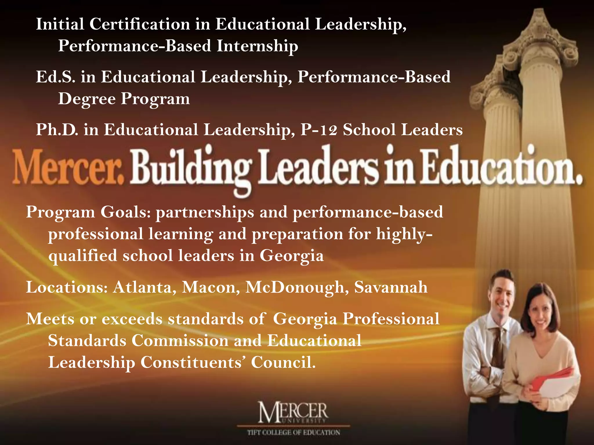 Mercer. Building Leaders in Education | PPTX | Professional School | Postgraduate Education