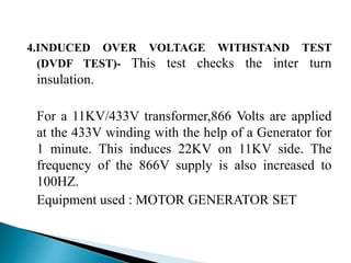 Testing of transformer | PPTX