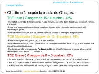 Traumatismos Craneoencefalico introduccion | PPTX