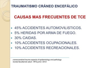 MANEJO DEL TRAUMA CRANEOENCEFALICO EN HOSPITAL BASICO | PPTX