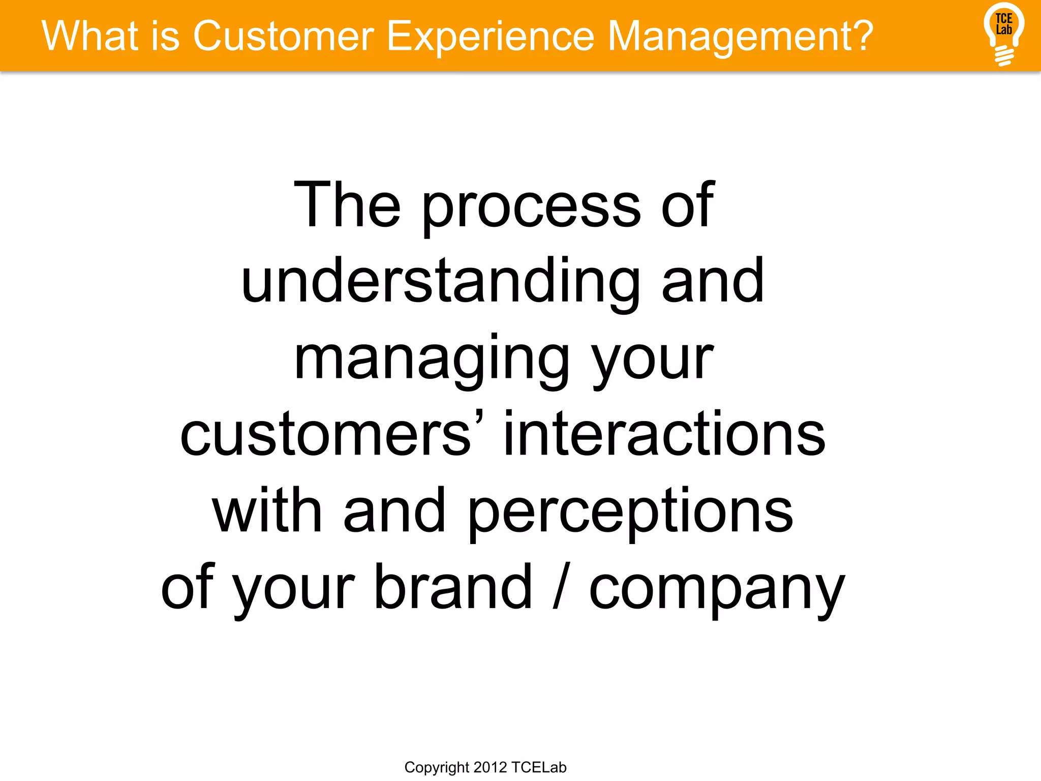 Total Customer Experience Management Overview #TCE #CEM -- The Why ...