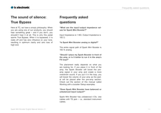 TC Electronic Spark Mini Booster Kullanım Klavuzu | PDF