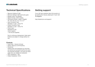 TC Electronic Spark Mini Booster Kullanım Klavuzu | PDF