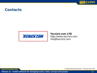 TCExam 12 [ENG] - Computer-Based Assessment | PDF | Computer Software ...