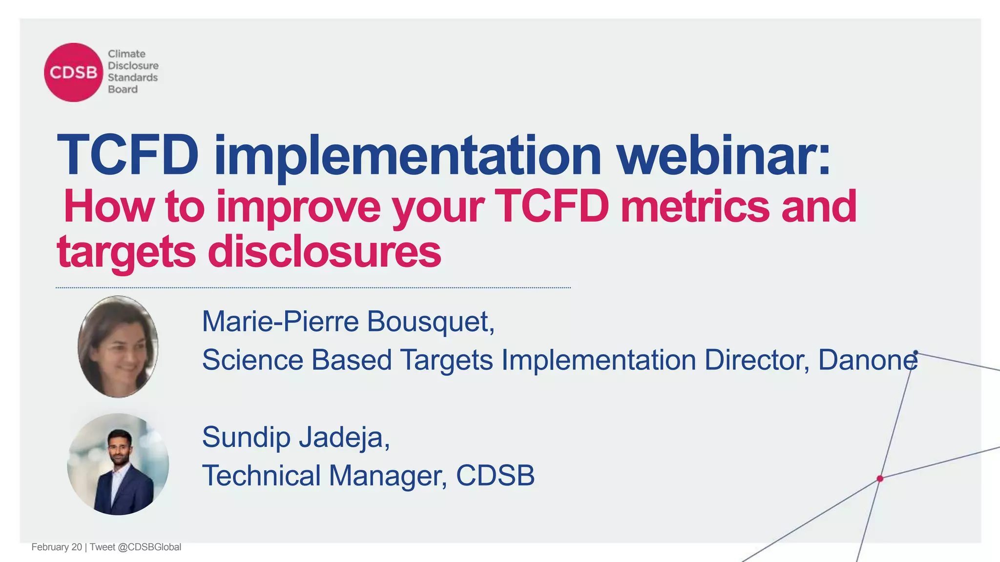 TCFD Implementation Webinar Series - Metrics and Targets with Danone | PPTX