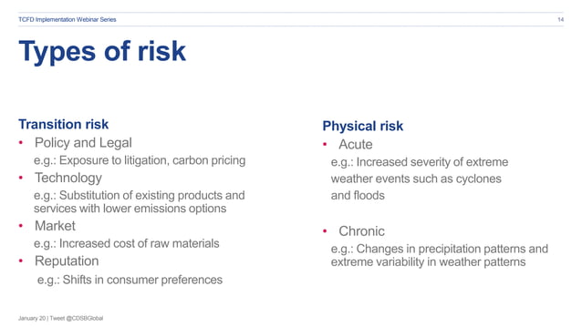 TCFD implementation webinar series - risk management with HSBC | PPT