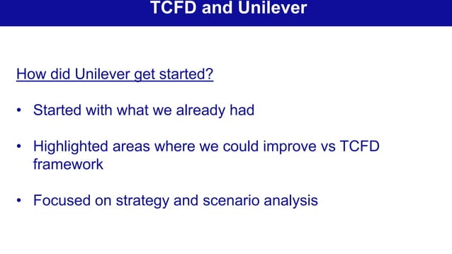 TCFD implementation webinar series - strategy with Unilever | PPTX