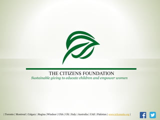 TCF - Sustainable giving to educate children and empower women | PPTX