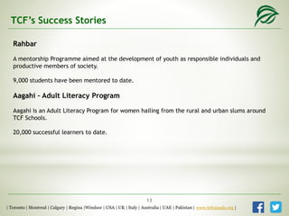 TCF - Sustainable giving to educate children and empower women | PPTX