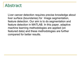 LIVER CANCER DETECTION USING CT/(MRI) IMAGES | PDF