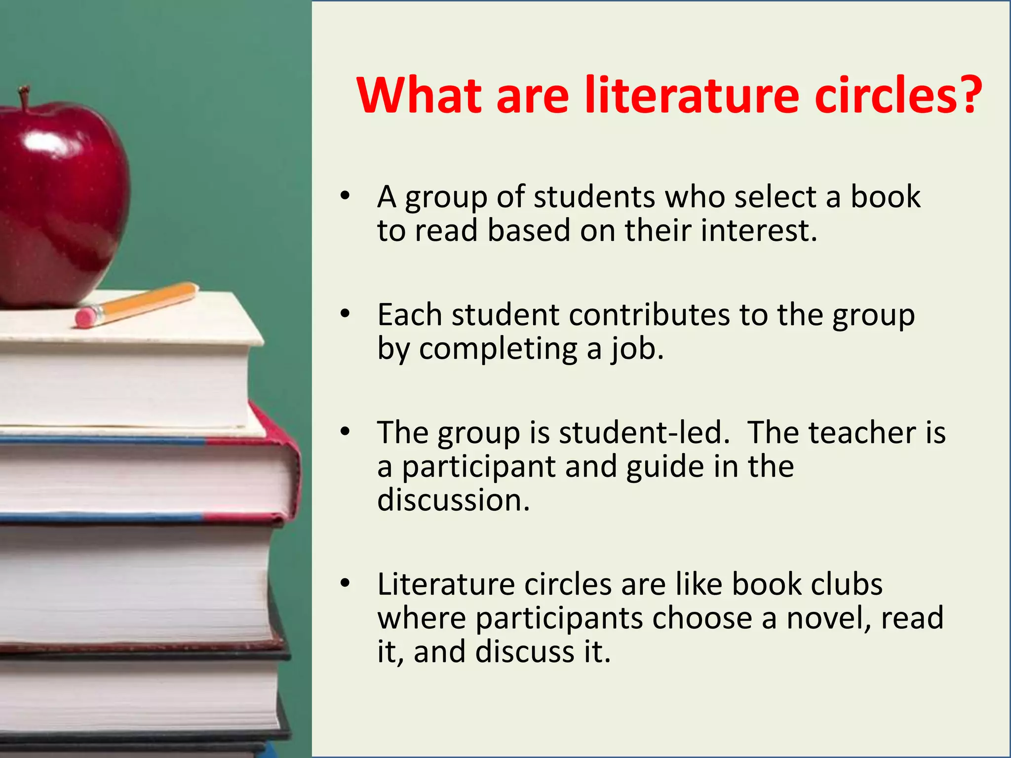 TCH505 Literature Circles Slideshare | PPT