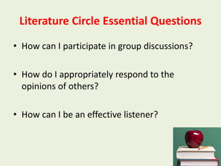 TCH505 Literature Circles Slideshare | PPT