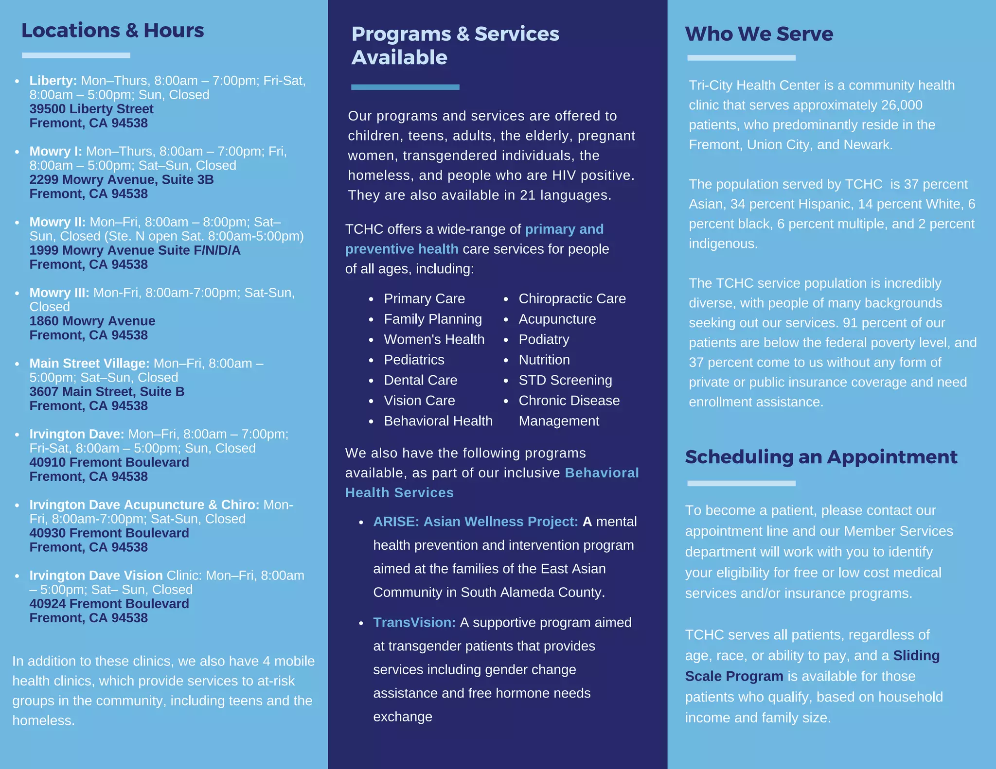 TCHC Alternative Tri-fold Brochure Option | PDF