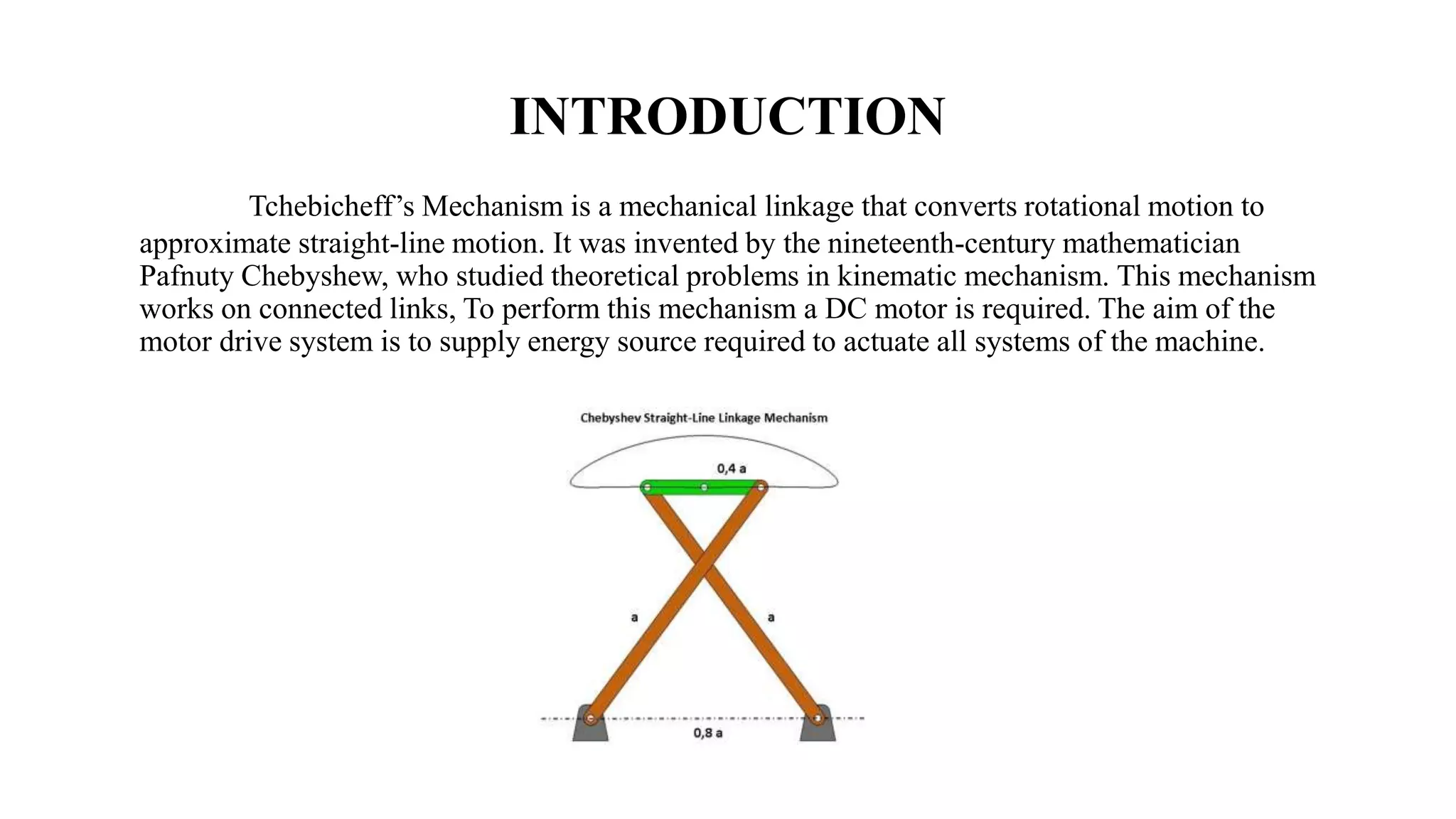 Tchebicheff's Mechanism - Cutting Machine.pptx