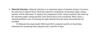 Tchebicheff's Mechanism - Cutting Machine.pptx