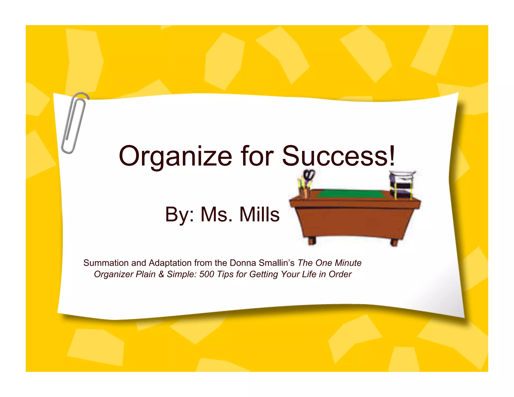 Organize for Success! | PDF