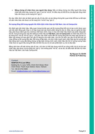 Từ chối bảo hộ nhãn hiệu ở Việt Nam, Lào và Campuchia Ranh giới mong manh giữa nhãn hiệu mang ...