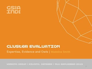 TCI2013 Cluster evaluation: Expertise, evidence and owls | PPTX