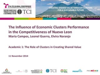 TCI 2014 The Influence of Economic Clusters Performance in the ...