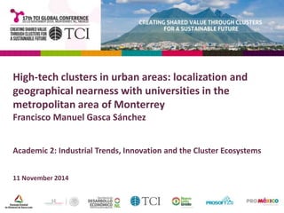 TCI 2014 High-tech clusters in urban areas: localization and ...