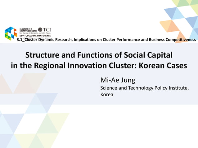 TCI 2015 Structure and Functions of Social Capital in the Regional Innovation Cluster: Korean ...