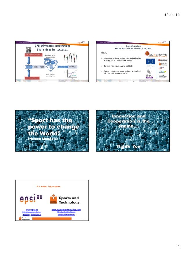 TCI 2016 Sports and Technology Cluster | PPT