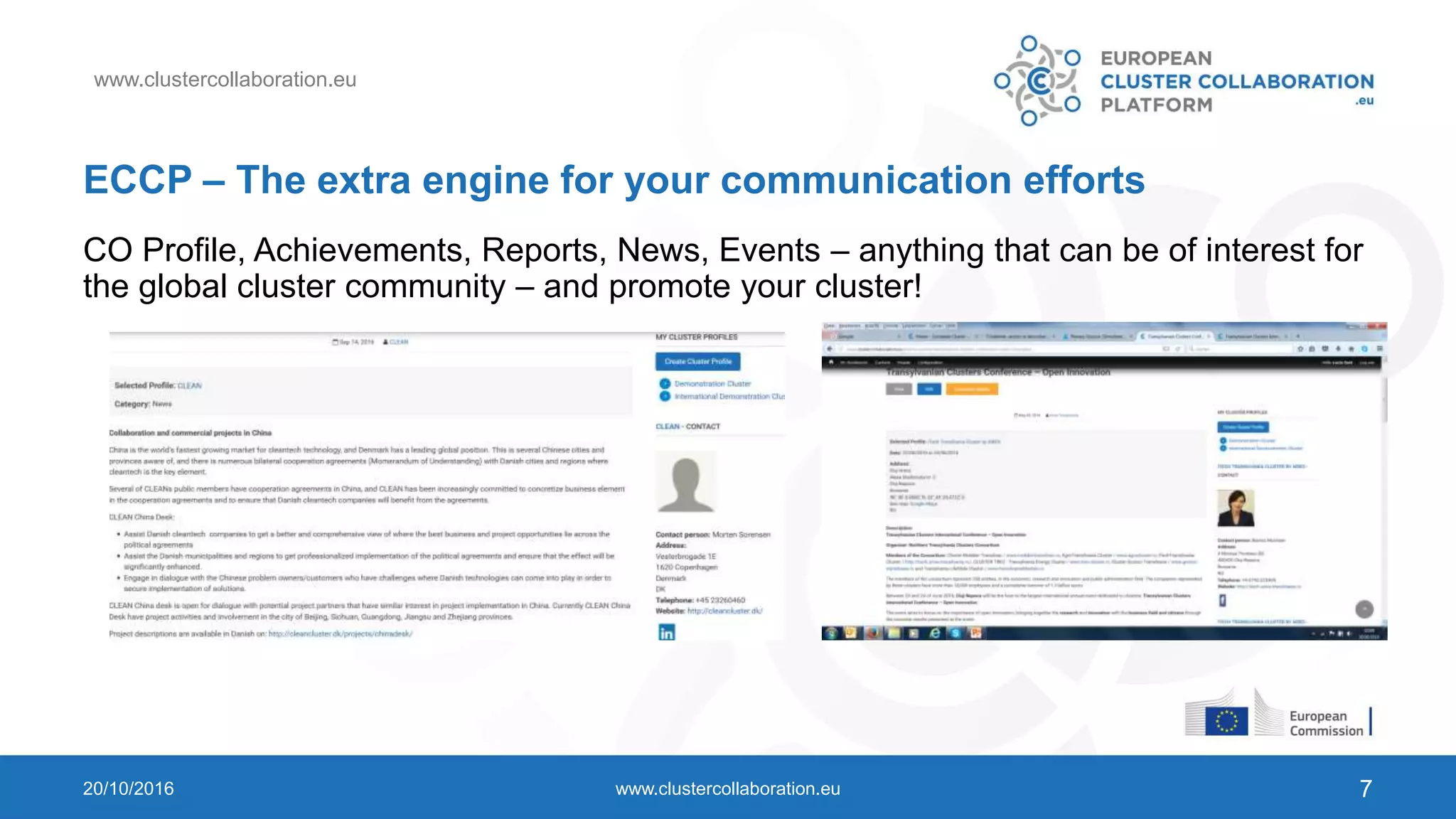 TCI 2016 ECCP: The platform connecting clusters | PPTX