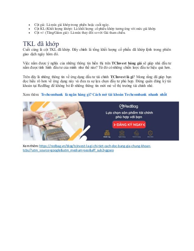 Tc invest la gi va cach doc bang gia | DOCX