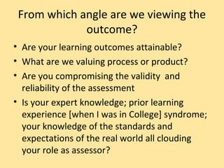 Tcj ensuring the alignment of assessment with learning outcomes | PPT
