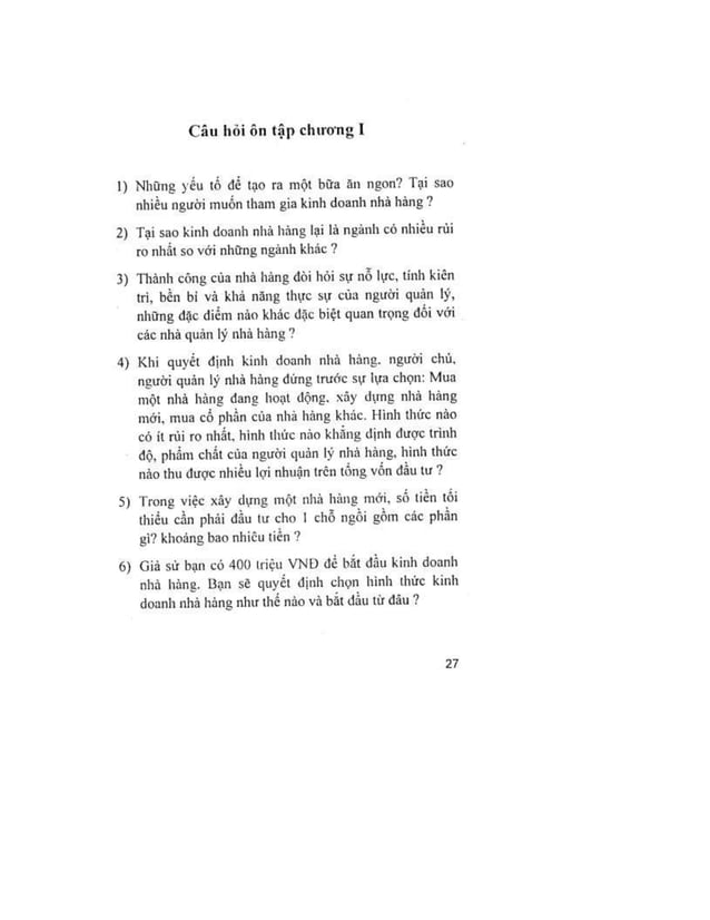 Tổ chức kinh doanh nhà hàng - PGS.TS Trịnh Xuân Dũng | PDF