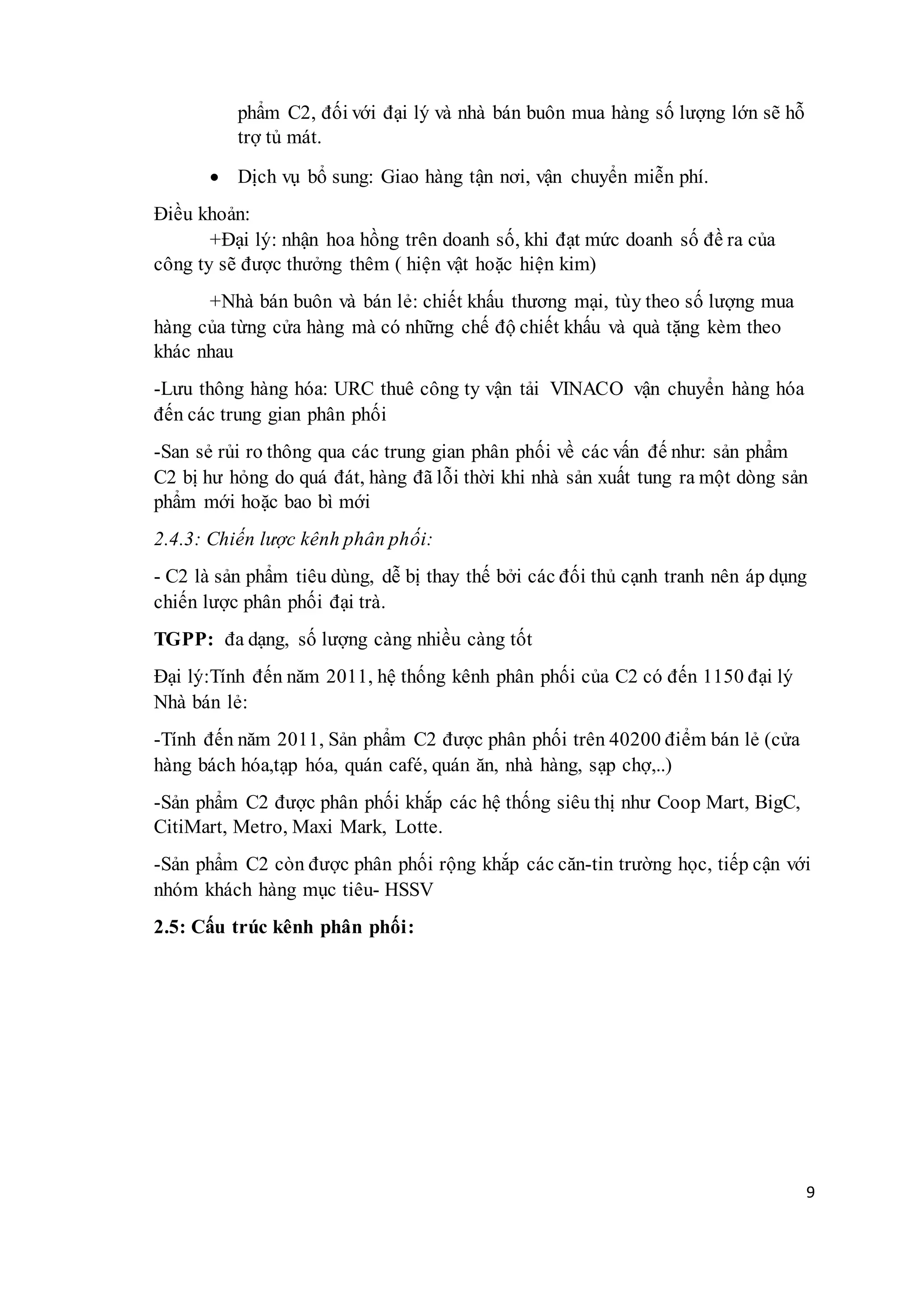 tiểu luận tổ chức kênh phân phối trà xanh c2 | DOC